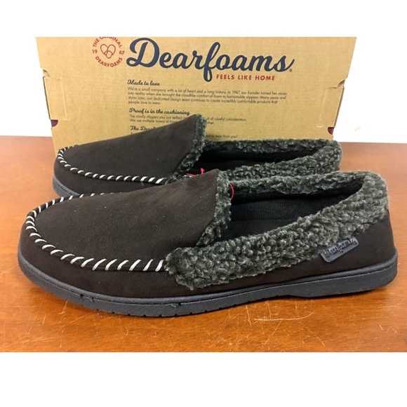 dearfoams | Shoes | New Dearfoams Mens Memory Foam Slippers Coffee ...